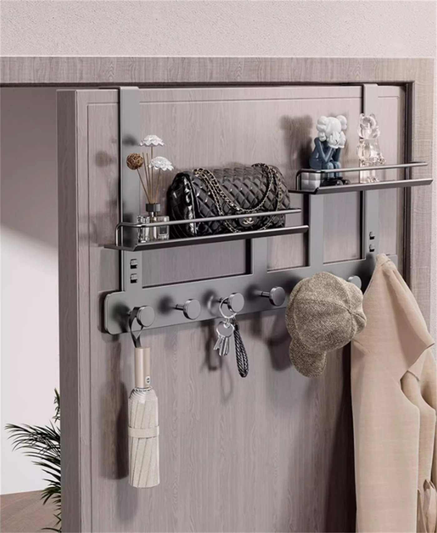 Thrones Designs Aluminum Alloy Over-The-Door Hook Rack | Wayfair