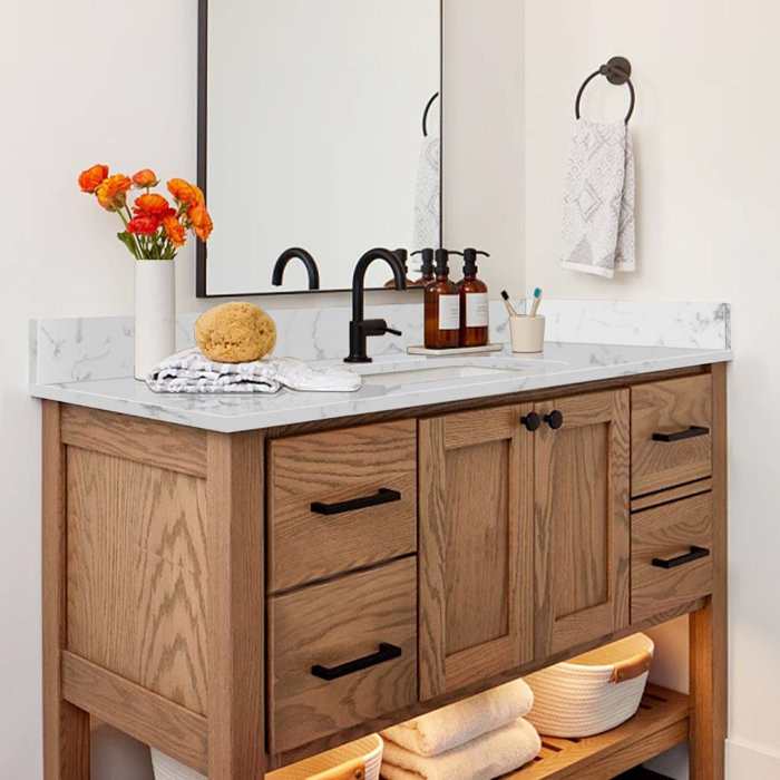 PROOX 21.25" Wide White Engineered Stone Side Splash For Vanity Sink ...