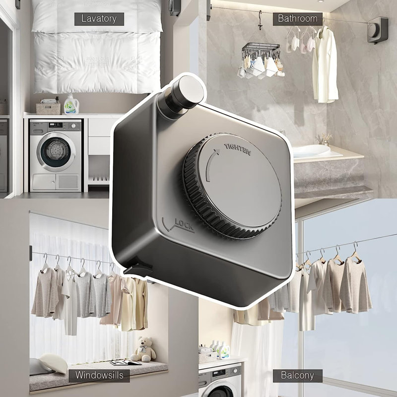 Rebrilliant Aydhin Durable Retractable Clothesline Non-Sagging, Heavy ...