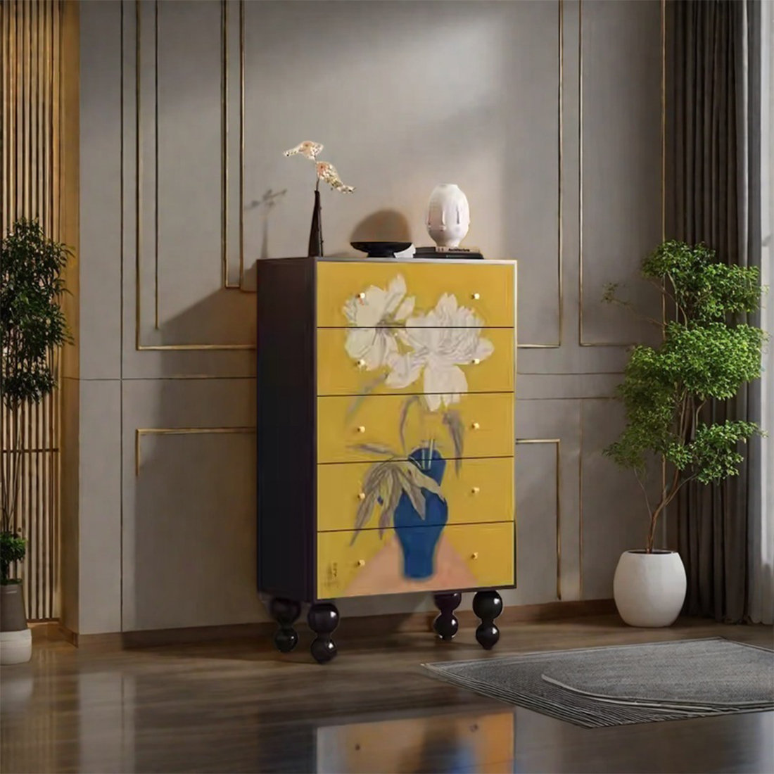interanest Walnut Frame Storage Cabinet with Spacious Top | Wayfair