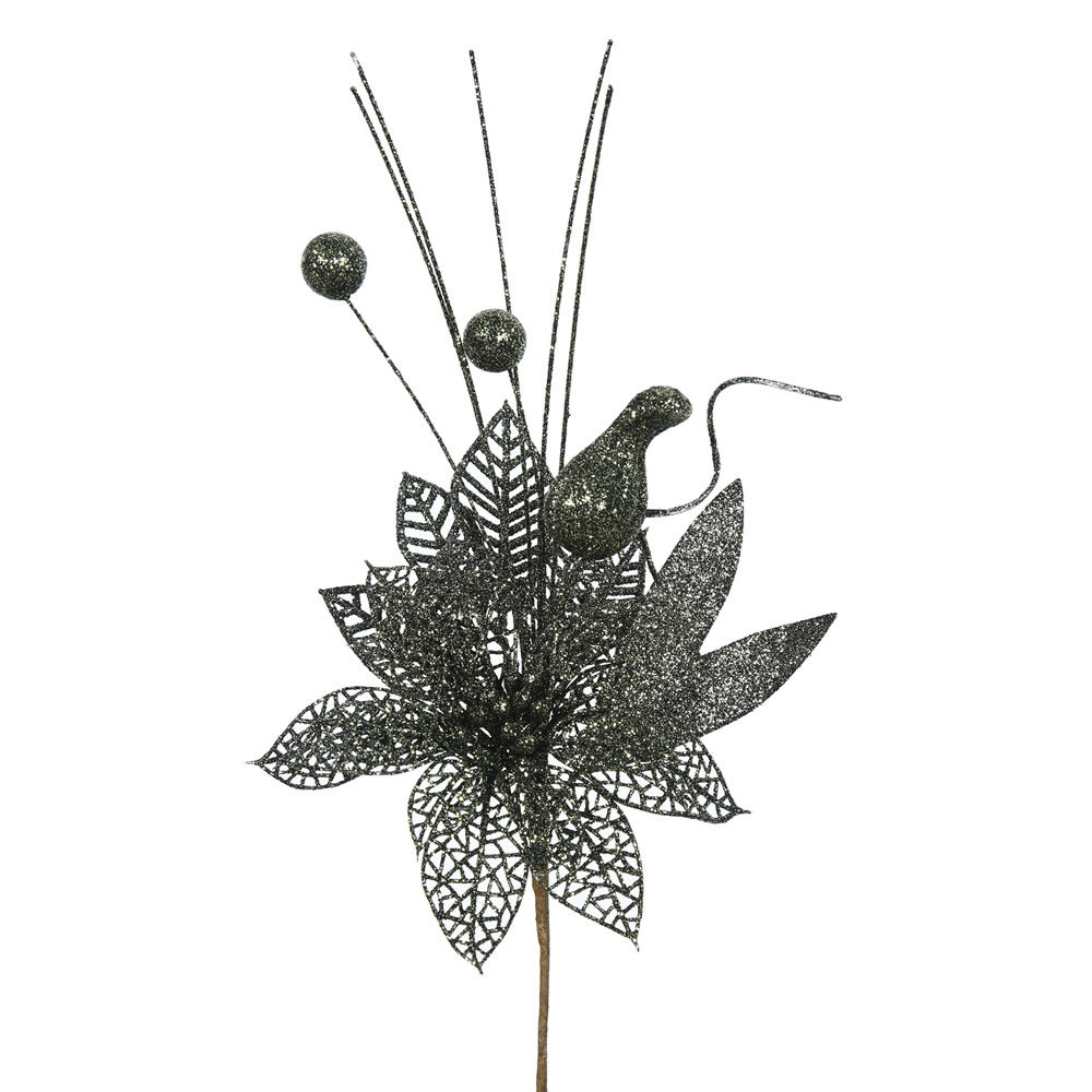 The Holiday Aisle® Poinsettia and Ball Decorative Christmas Pick ...