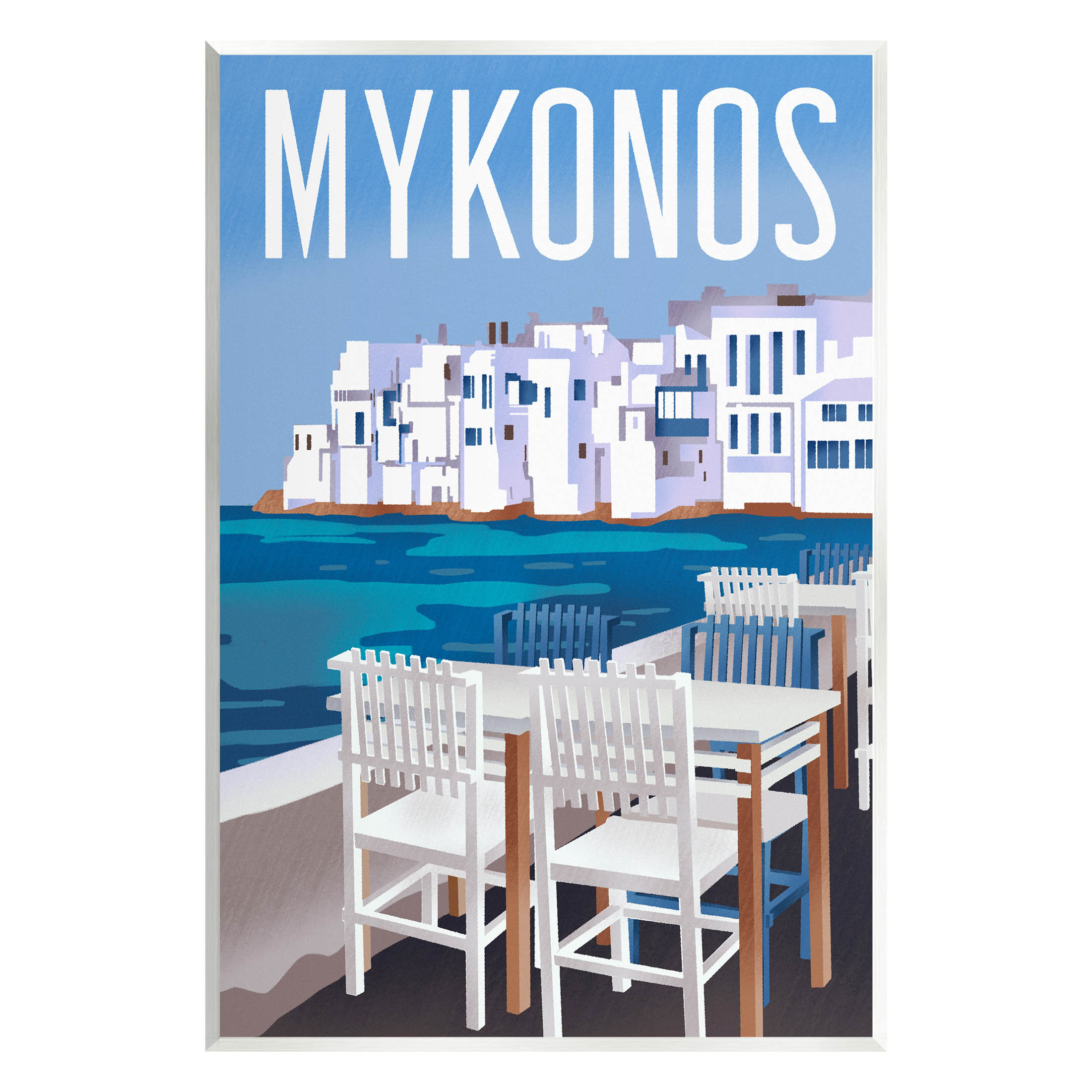 Stupell Industries Mykonos Seaside Vacation Wall Plaque Art By Ziwei Li ...