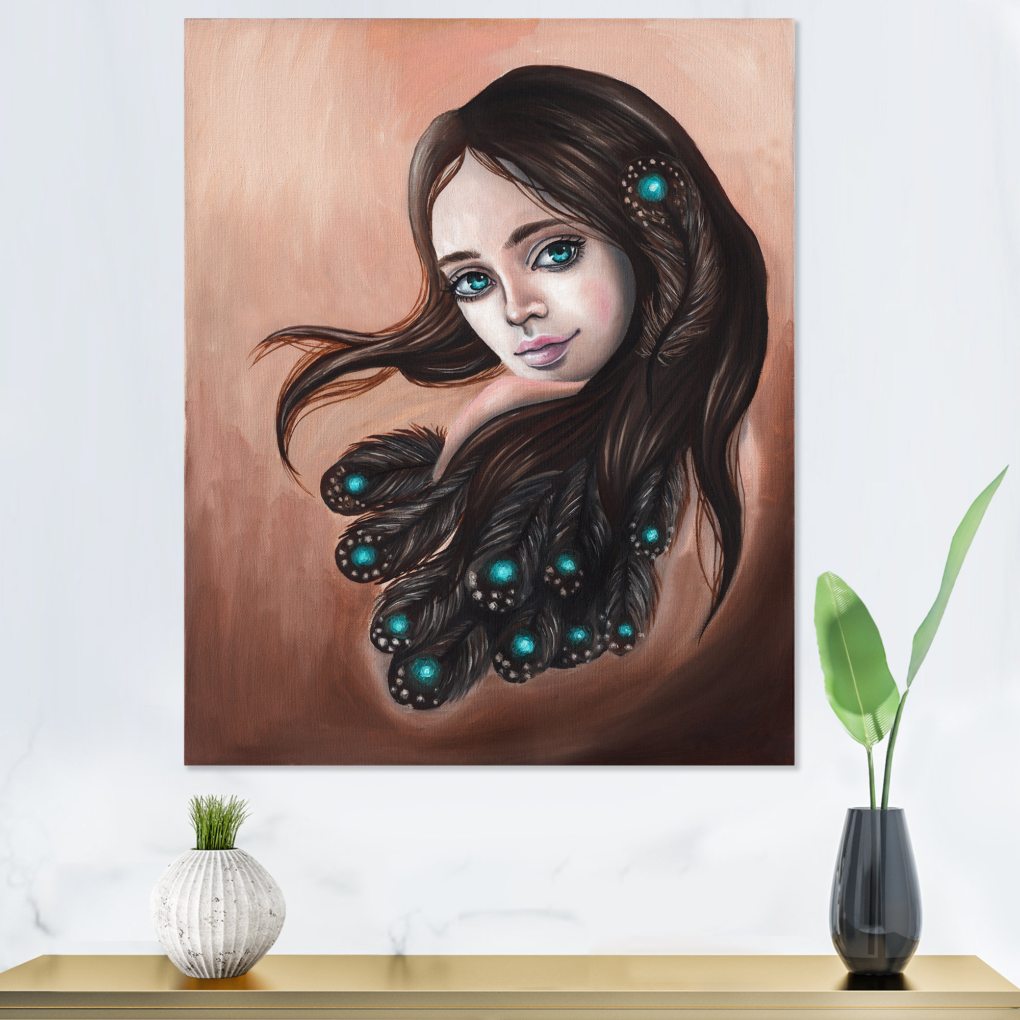 House of Hampton Grunge Girl And Nature Portrait IV - Glam Canvas Art ...