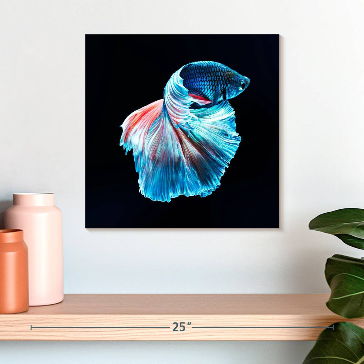 Ebern Designs Brampt Glowing Blue Betta Fish | Wayfair