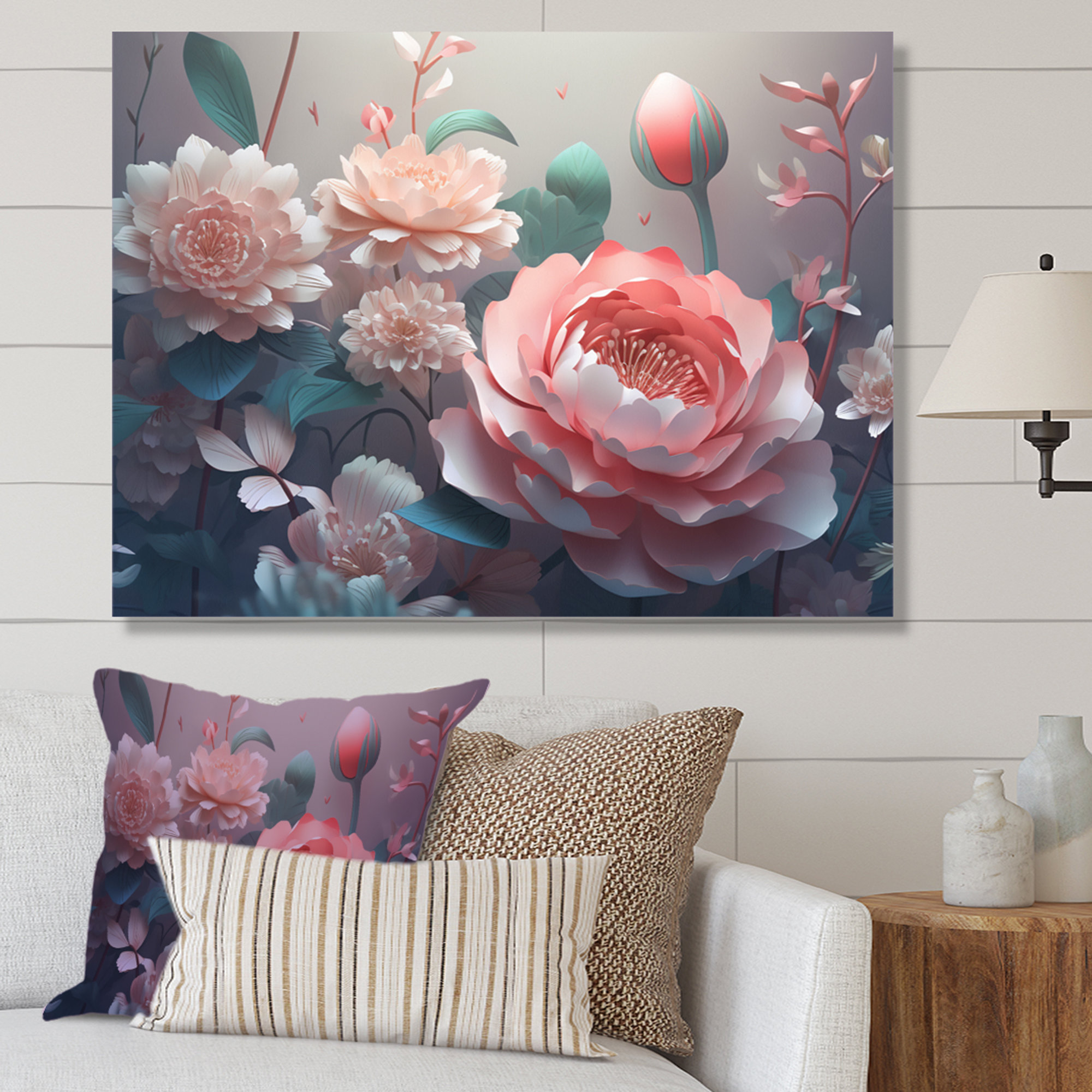 Red Barrel Studio Pink Green Peony In Motion IV - Floral Peony Wall Art ...