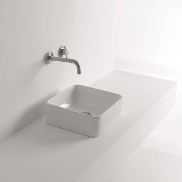 WS Bath Collections Normal 13.8'' White Ceramic Circular Vessel ...