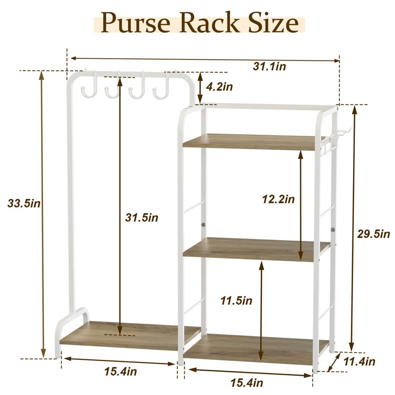 ColorLife Purse Organizer With Purse Hanger And Purse Hooks For Bag ...