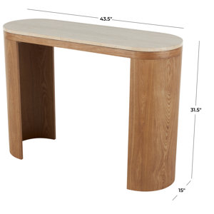 Latitude Run® Cole And Grey Wood Curved Support Console Table With ...
