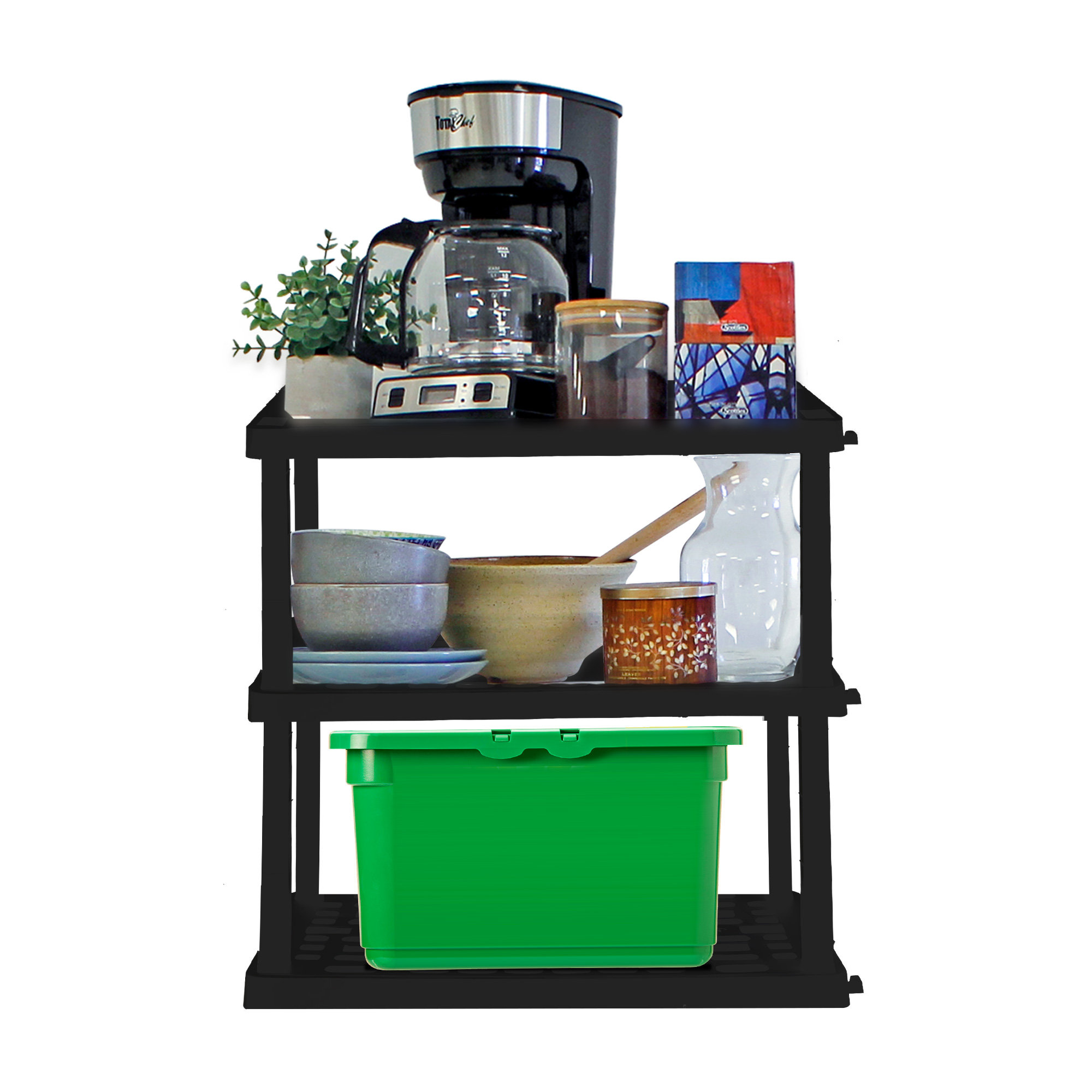 Rebrilliant Nancilee Large 3 Tier Interlocking Shelving Unit ...