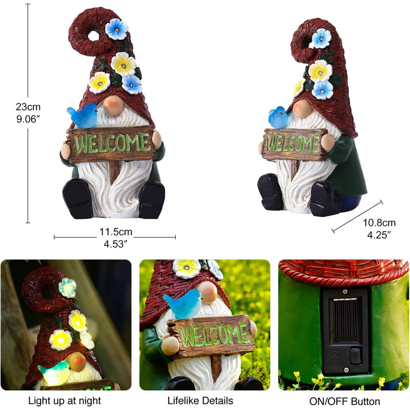Trinx Outdoor Garden Decor with Welcome & Solar LED Lights | Wayfair