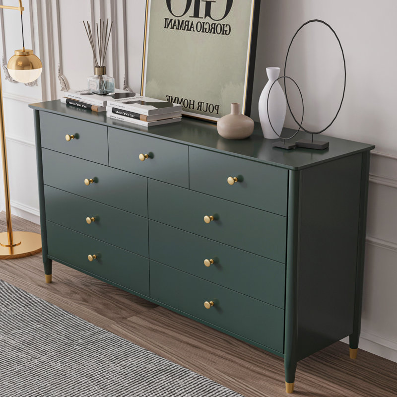 Liu's ink furniture Vintage Green 9-Drawer Storage Cabinet Sideboard ...