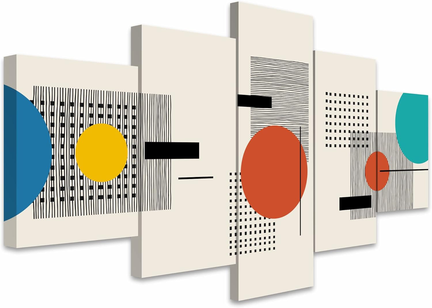 IDEA4WALL Mid-Century Modern Colorful Paint Dot Grid Landscapes ...