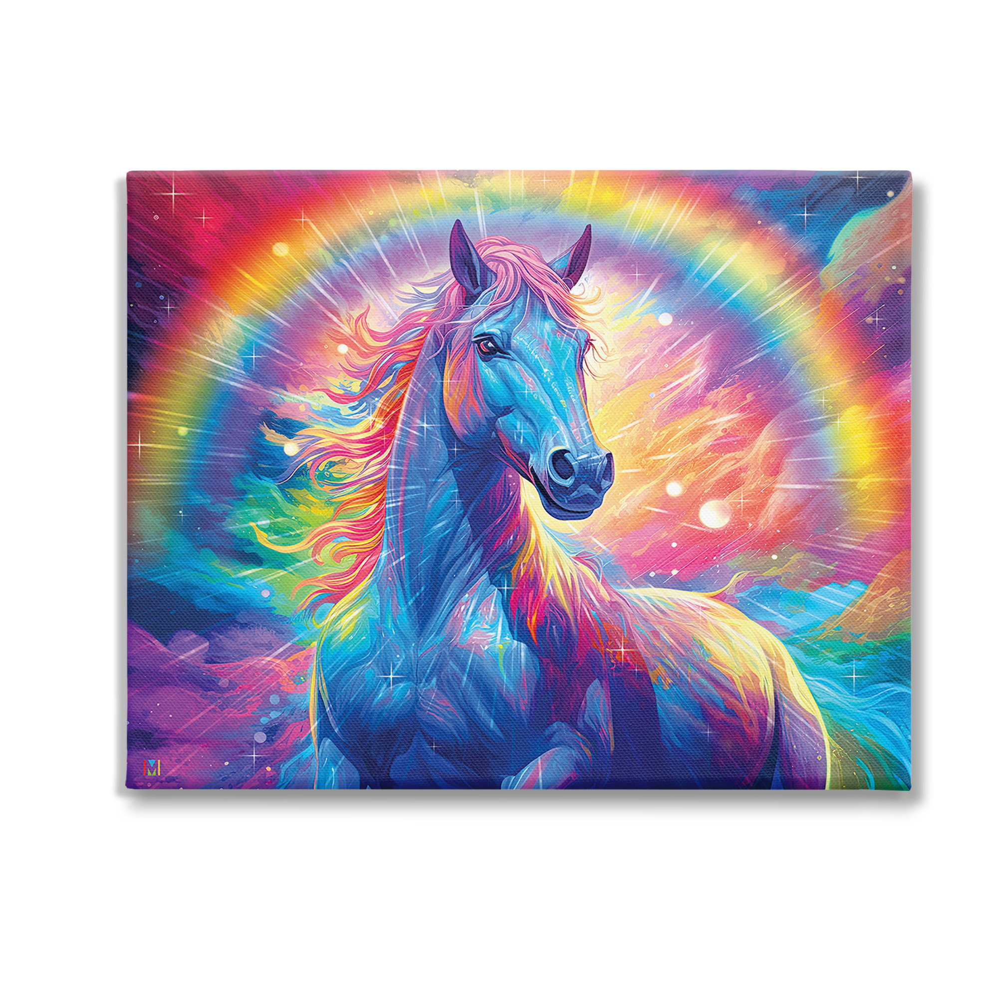 Union Rustic Art mural sur toile Vivid Rainbow Horse par Michael David ...
