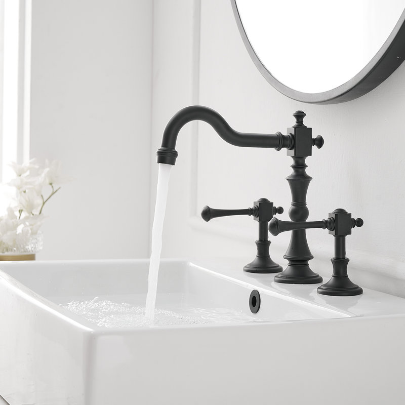 VIBRANTBATH Widespread Faucet 2-handle Bathroom Faucet with Drain ...