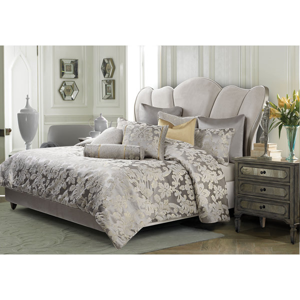 Michael Amini Assisi 10-Piece King Comforter Set - Platinum | Wayfair