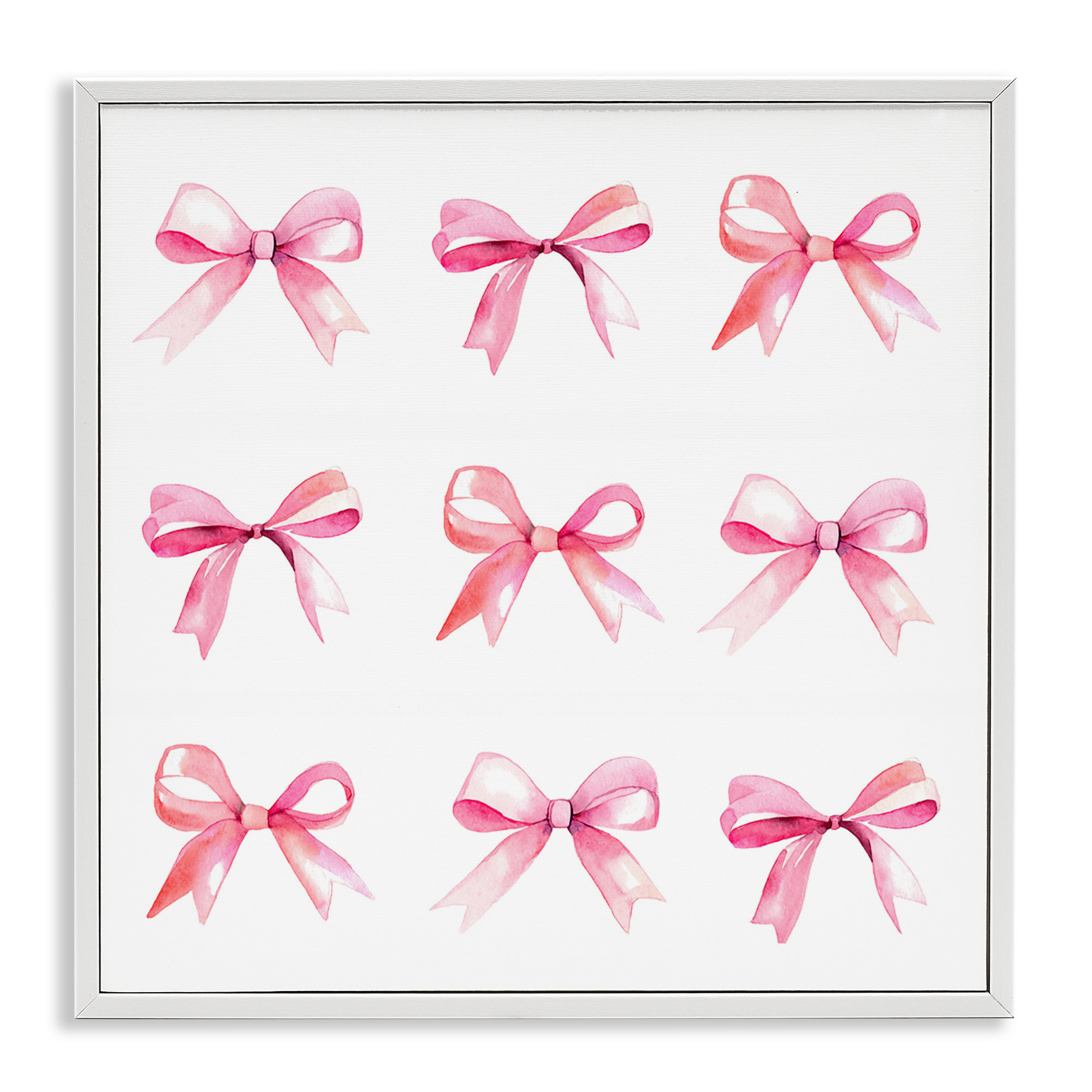 Ebern Designs Pink Bow Pattern Giclee Art by Daphne Polselli - Wayfair ...