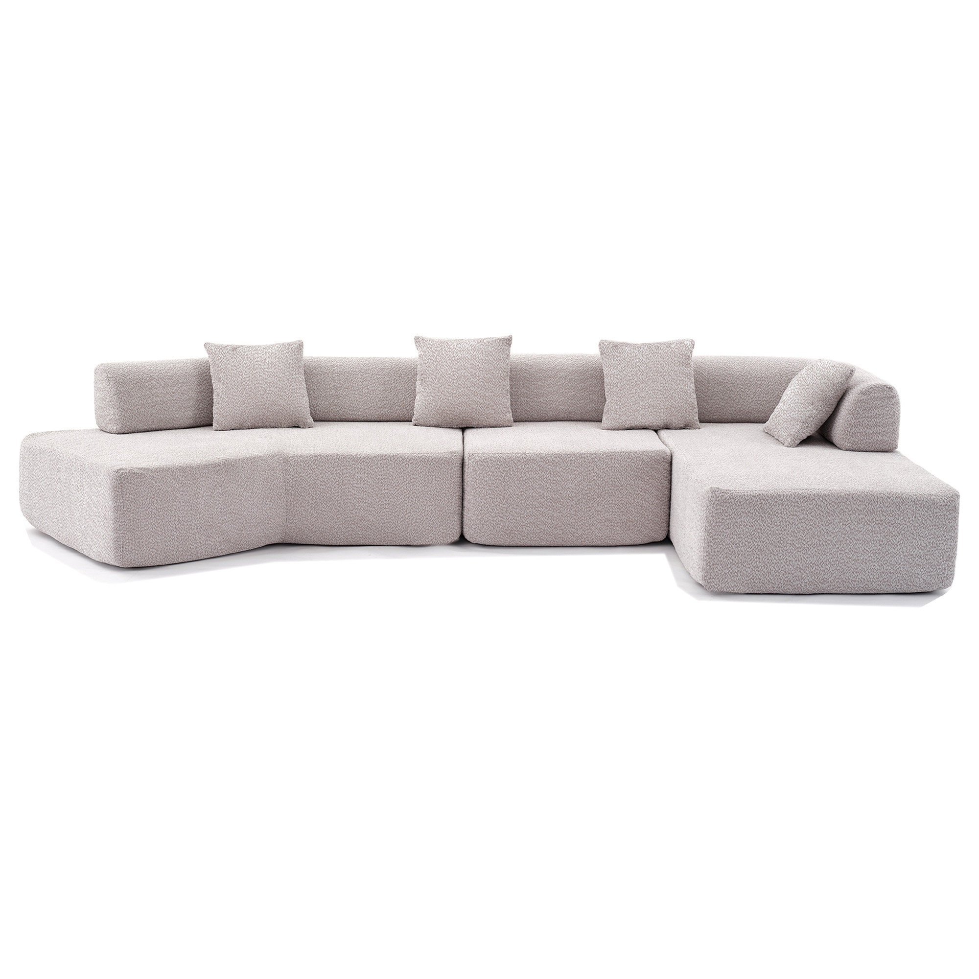 Latitude Run® Modern Minimalist 140" L-Shape Couch ,No Assembly ...