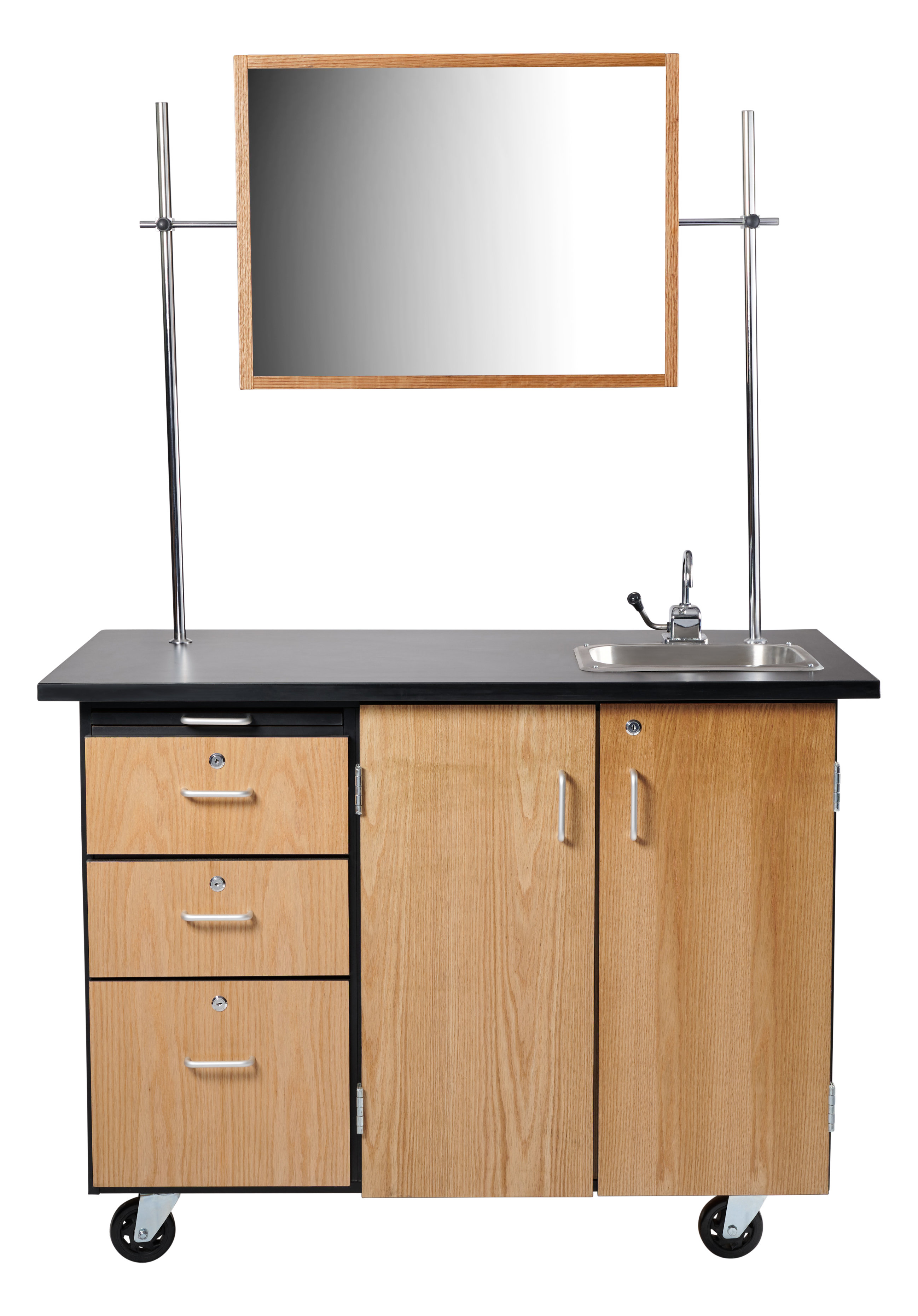 National Public Seating Mobile Science Cart with External Drawers ...