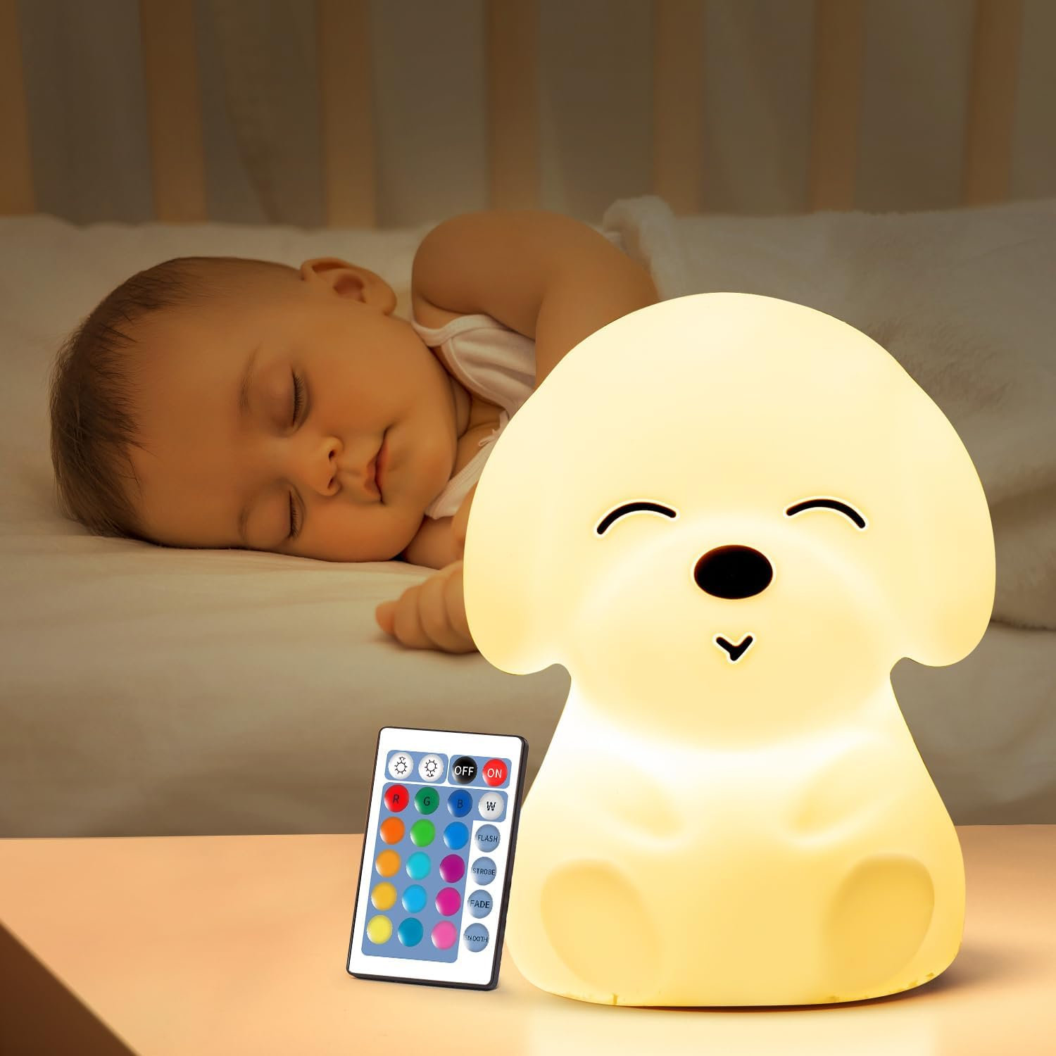 Dog Lamp Kids Night Light Cute Lamp With Remote Control 16 Colors ...