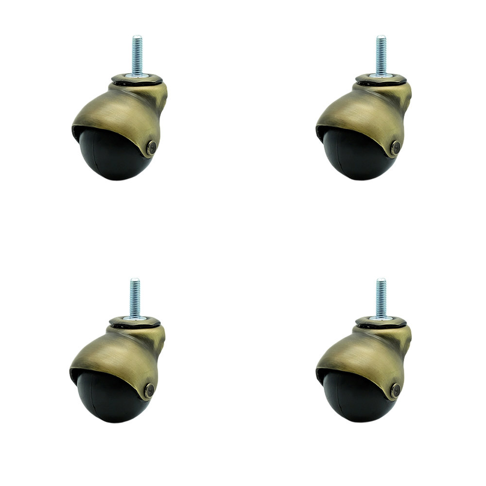 Service Caster 2 Inch Hooded 5/16 Inch Threaded Stem Ball Caster Set of ...