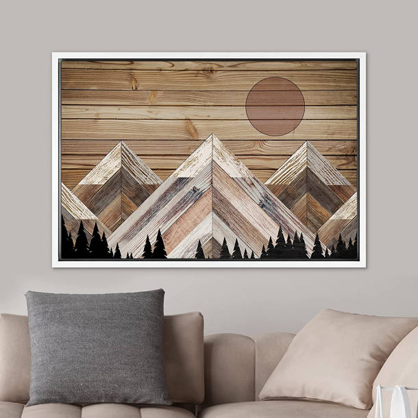 IDEA4WALL Framed Canvas Print Wall Art Sun Shines Over Snowy Mountain ...