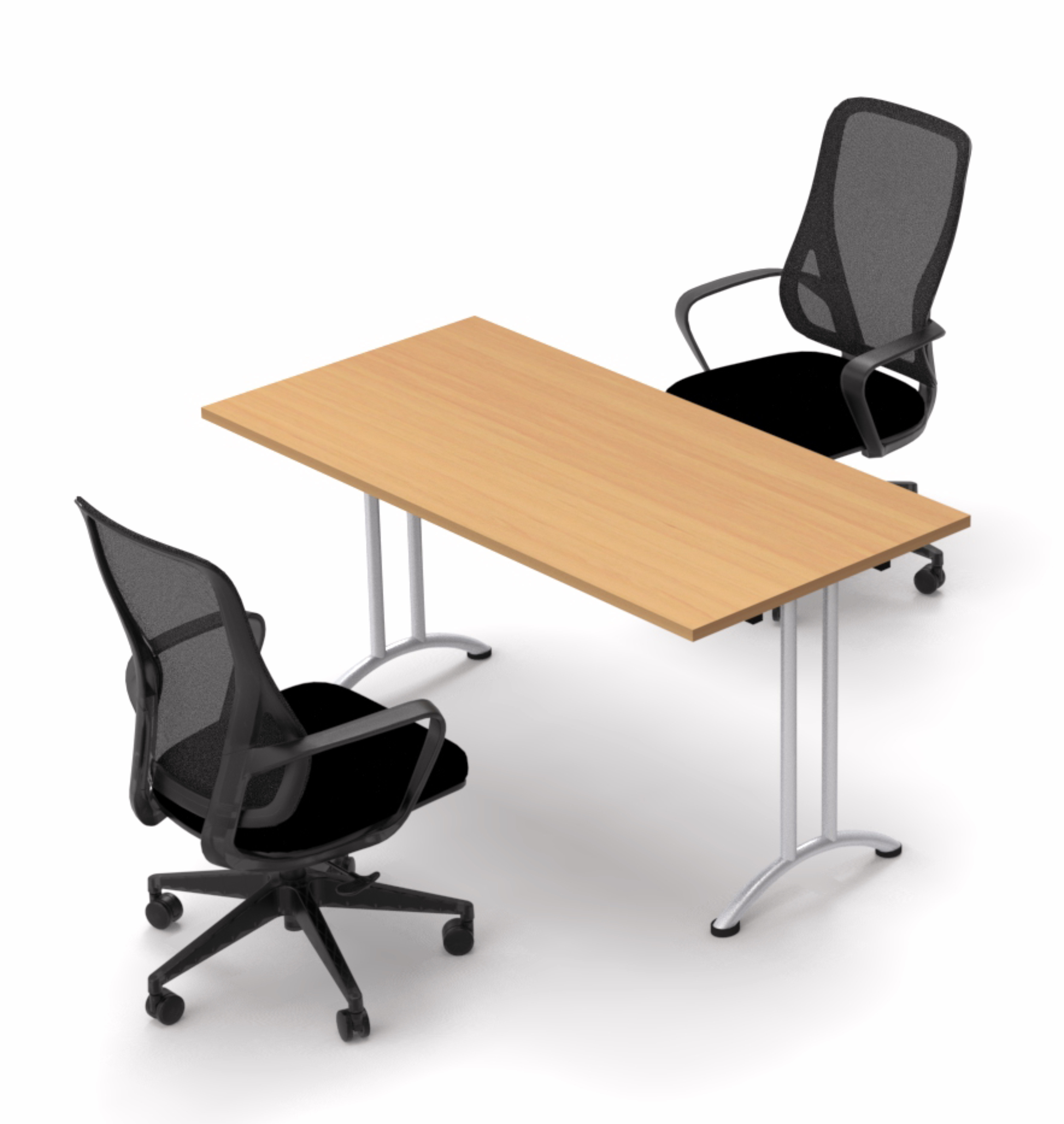 Symple Stuff Hartford 2 Person Conference Meeting Table with 2 Chairs ...