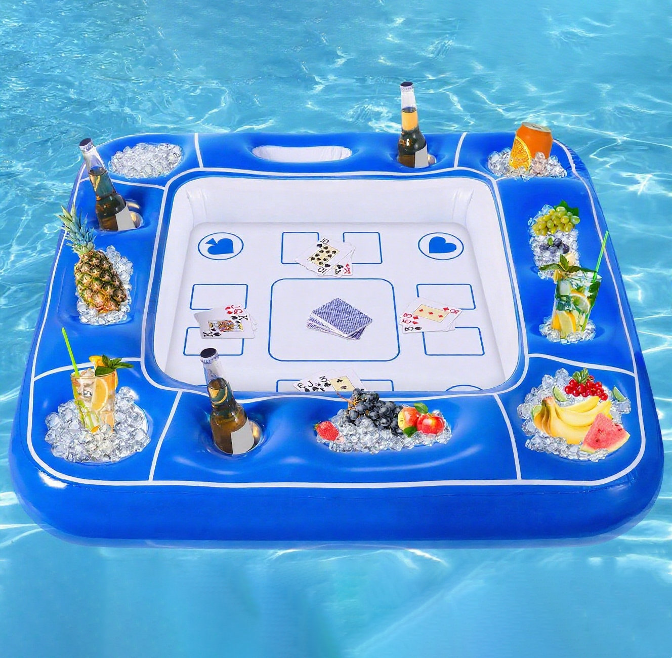 ZENMIT Pool Inflatable Game Table with Waterproof Playing Cards | Wayfair
