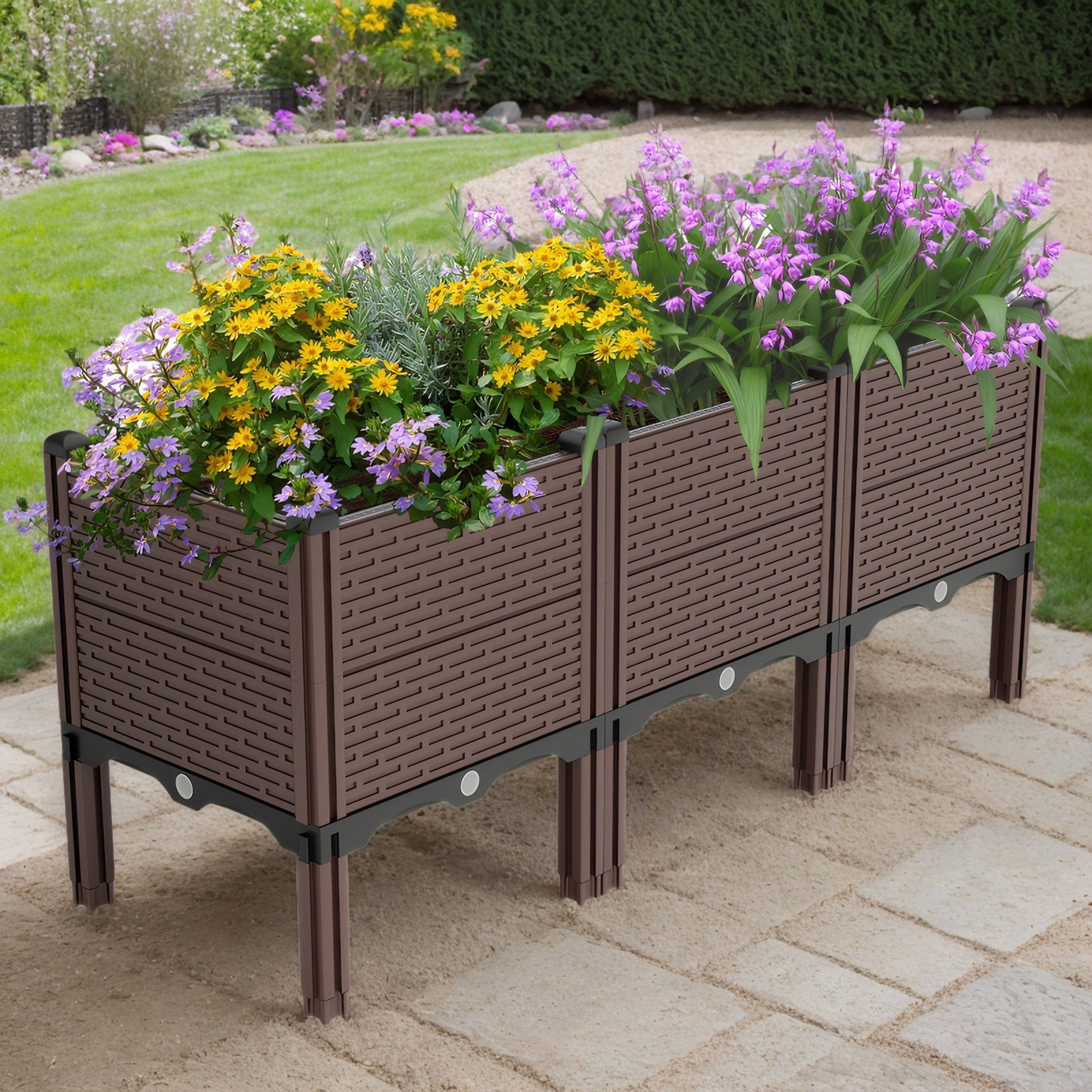Arlmont & Co. 440Lb Capacity Polypropylene Planter Boxes Outdoor ...