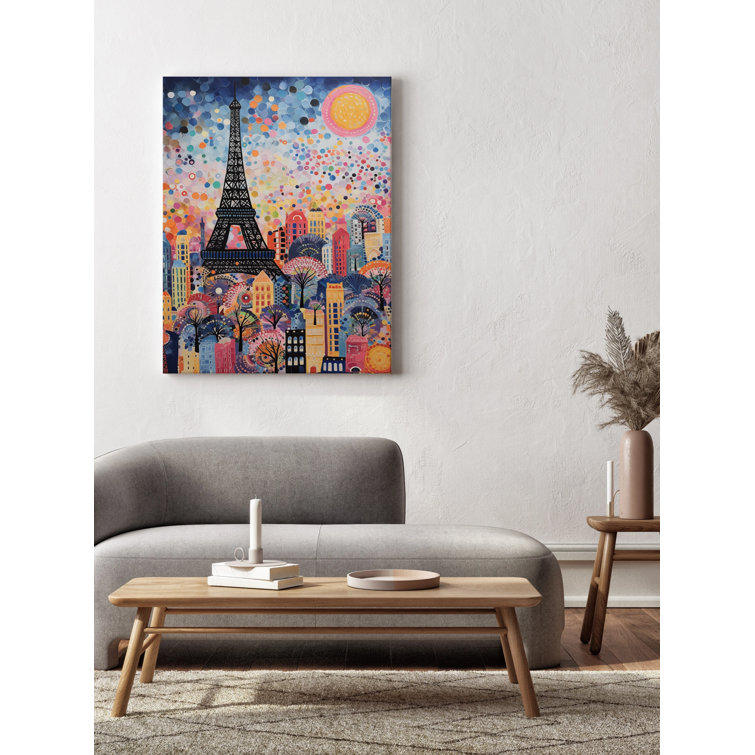 Lark Manor Paris Cityscape Canvas Art | Eiffel Tower Wall Decor |Urban ...