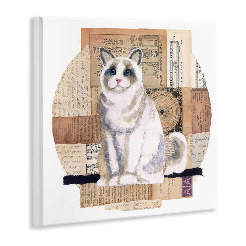 Ophelia & Co. Vintage Collage Cat Wall Plaque Art by Nancy Overton ...