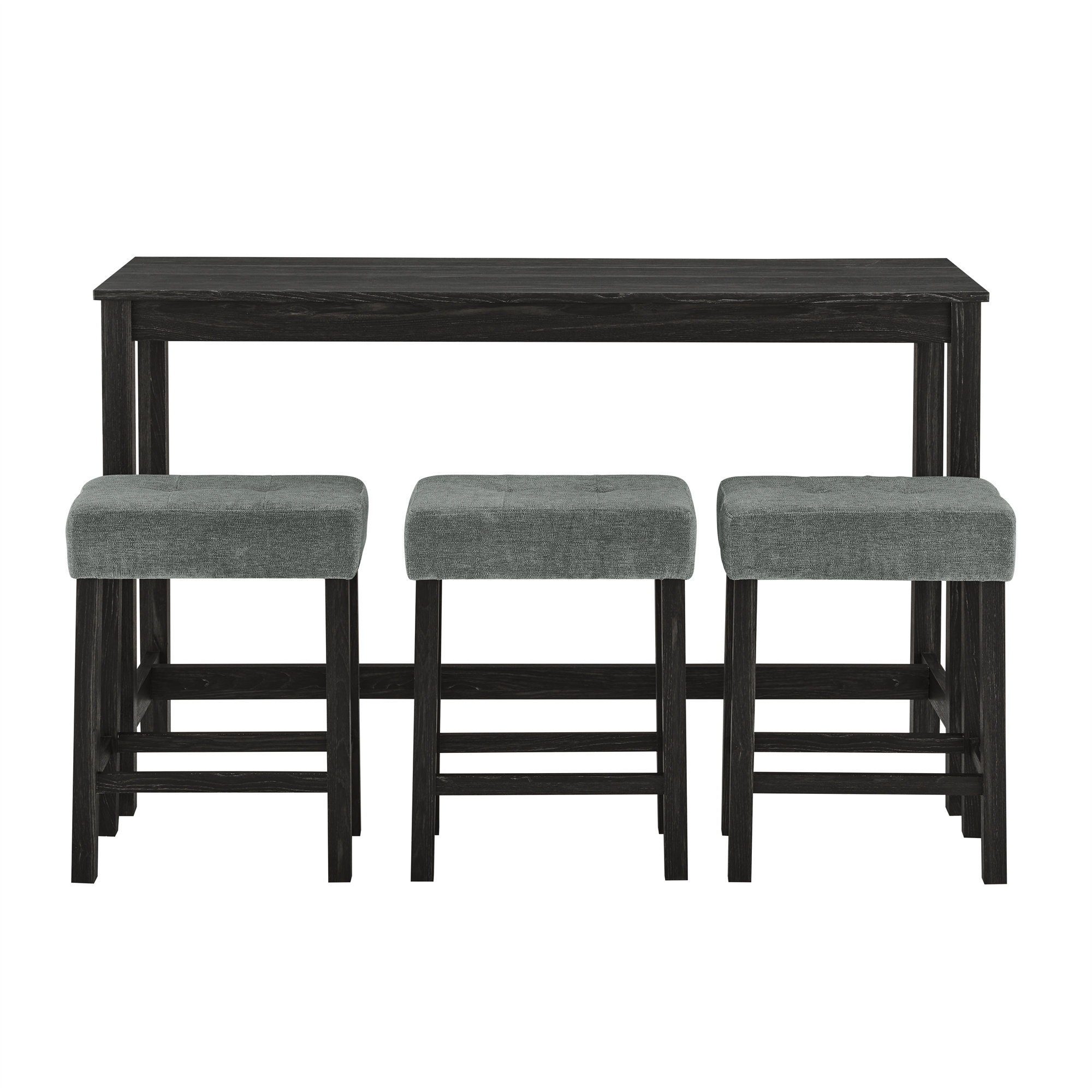 Winston Porter Miles 4-Piece Bar Table Set with Upholstered Stools ...
