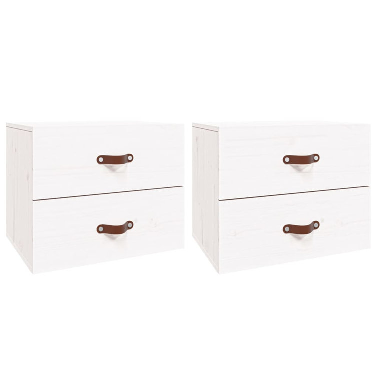 Latitude Run Wall-mounted bedside tables in white, 50 x 36 x 40cm ...