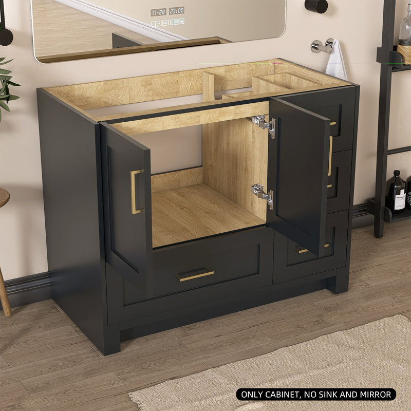 Ogonbrick Solid Wood 42'' Single Bathroom Vanity Base Only | Wayfair