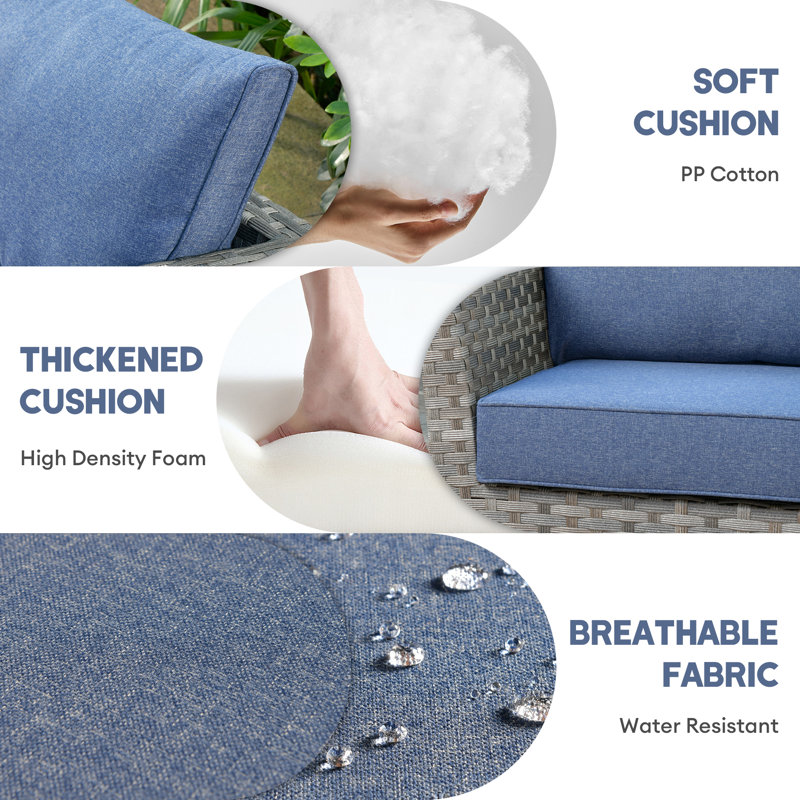 Winston Porter Nakeisha 4 - Person Outdoor Seating Group with Cushions ...