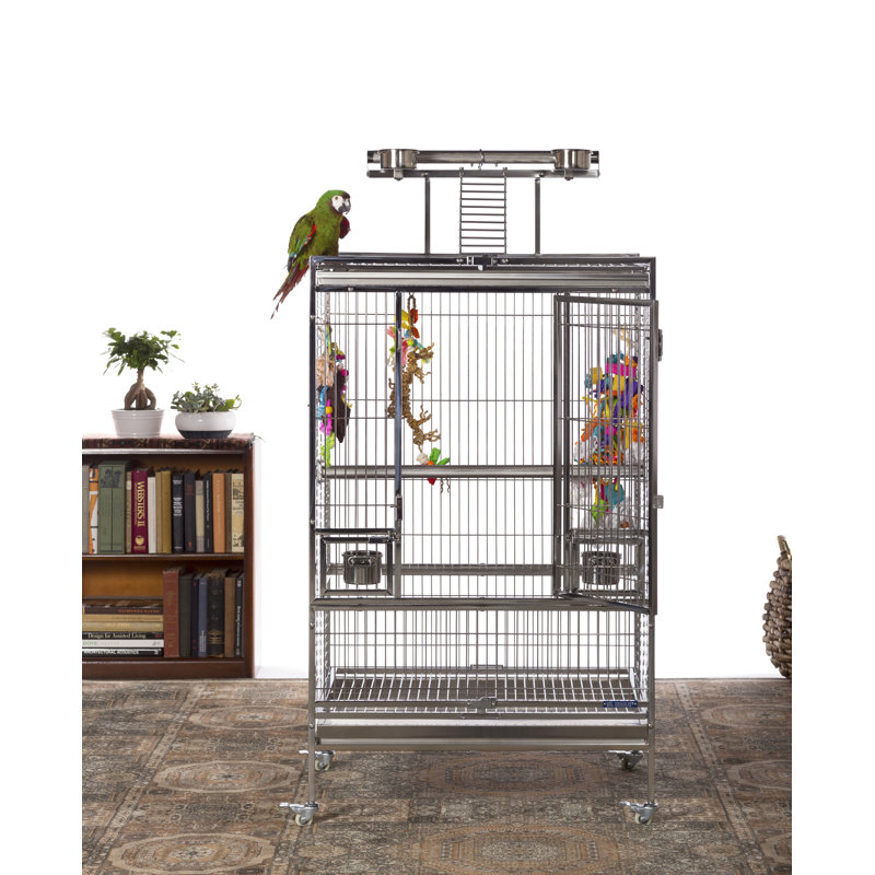 Tucker Murphy Pet™ Keeling Stainless Steel Play Top Bird Cage with ...