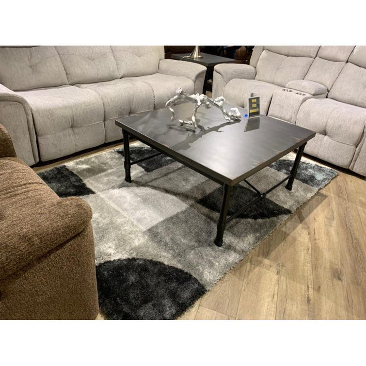Orren Ellis Karlene Performance Gray/Black Rug | Wayfair