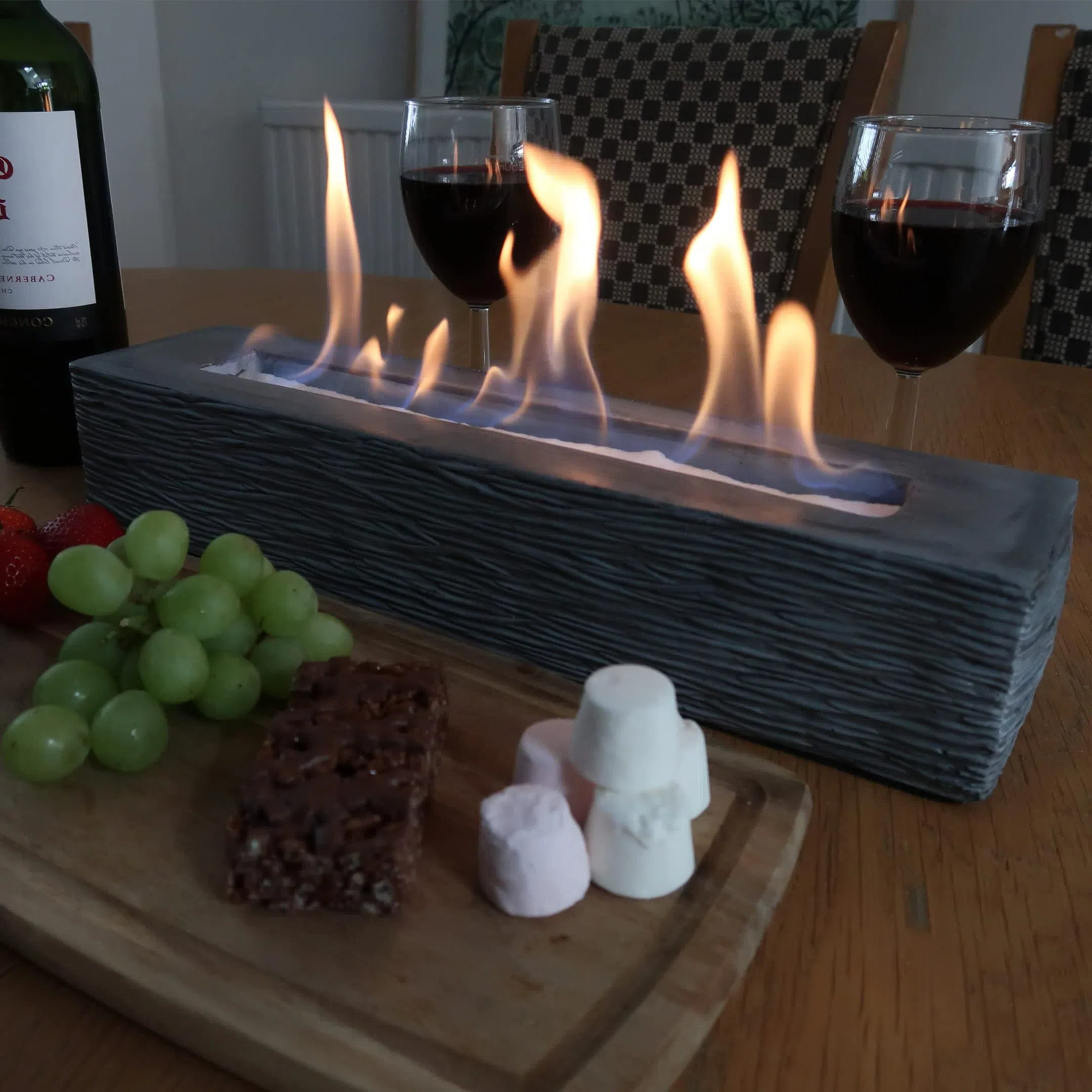 CMCUSTOM Large Rectangle Tabletop Fire Pit - Portable Bioethanol ...