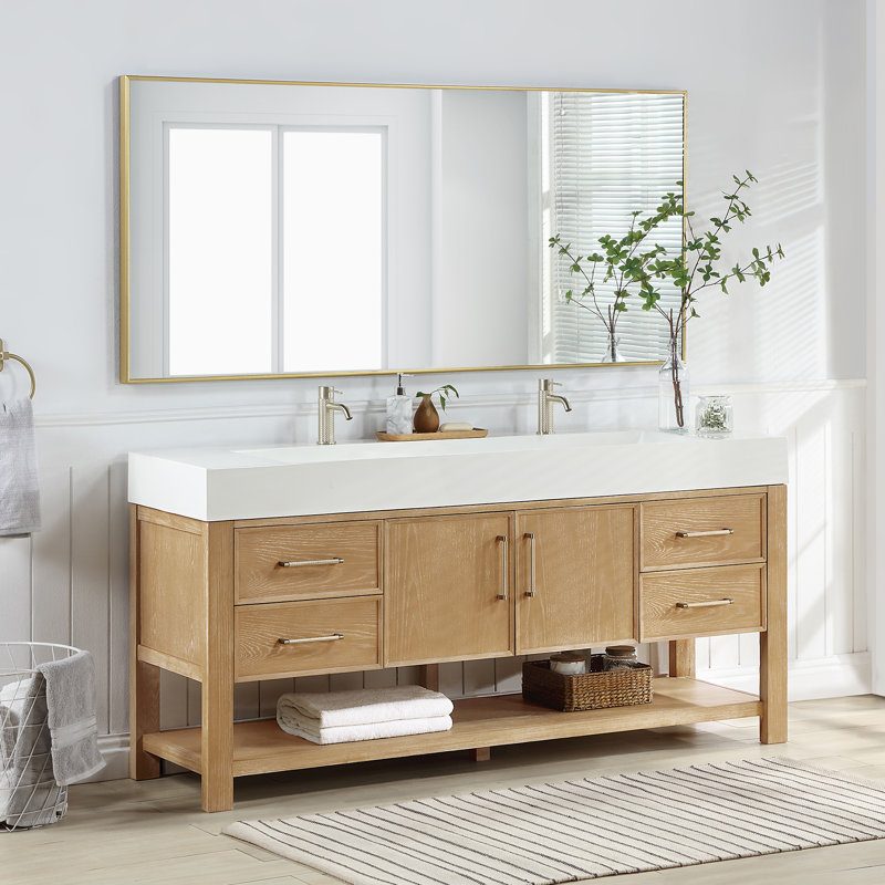 Birch Lane™ Maho 72'' Single Bathroom Vanity with Engineered Stone Top ...