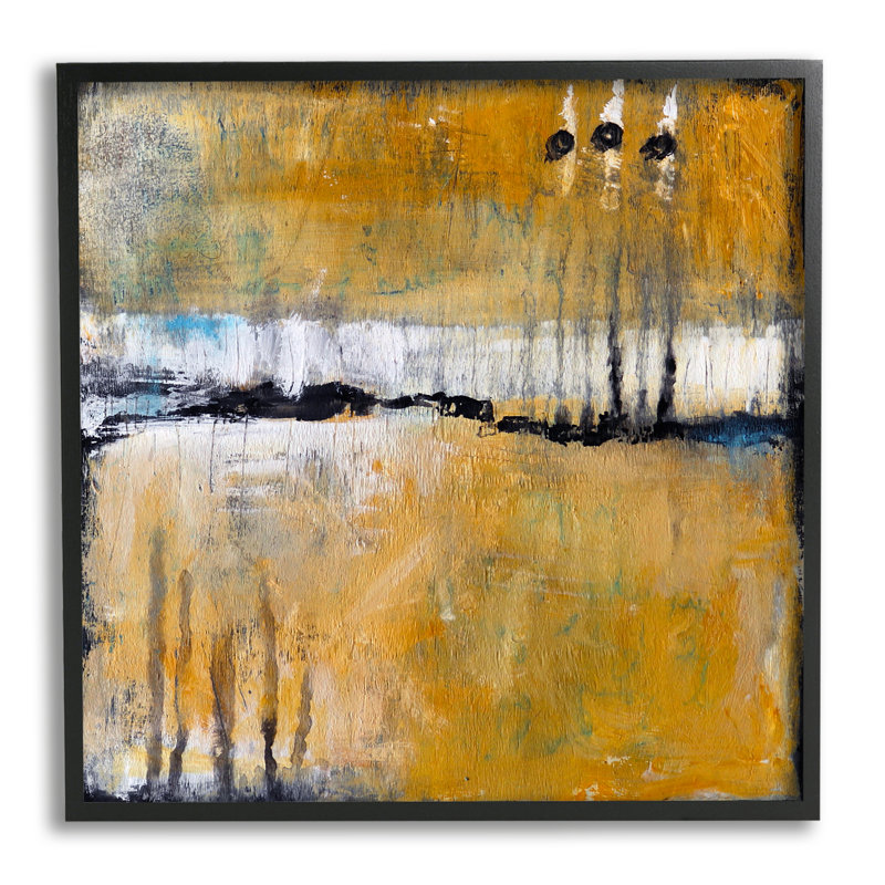 Stupell Industries Urban Yellow Black Paint Abstraction Industrial ...