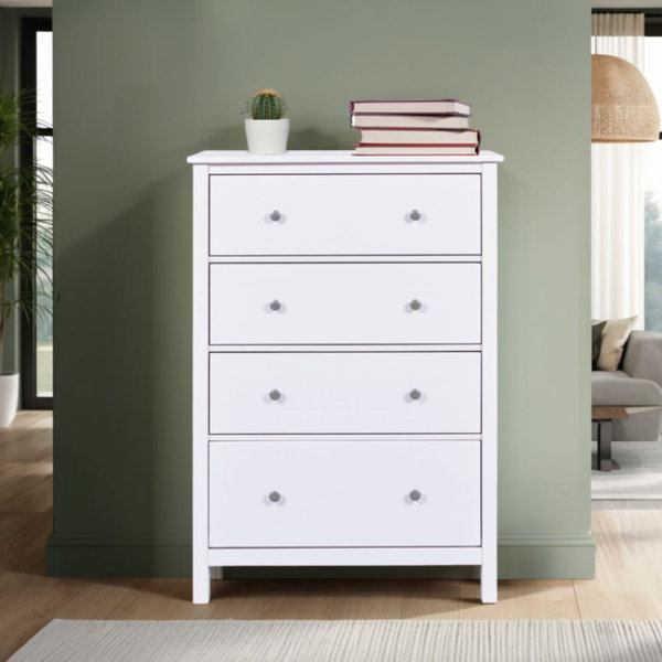 Lark Manor Cintron Solid Wood 85cm W 4 - Drawer Chest of Drawers ...