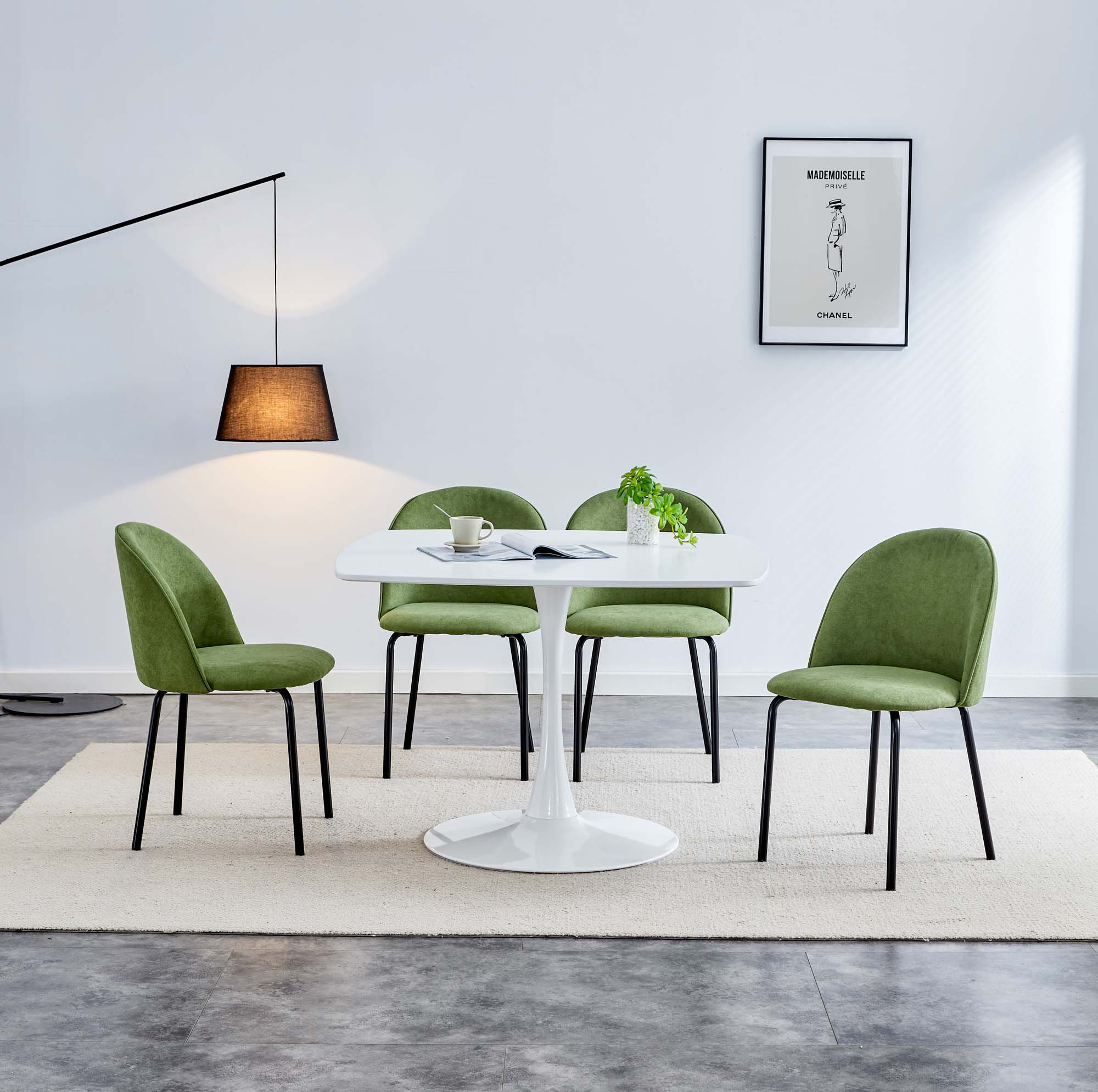 George Oliver 5 Pieces Dining Set,Table Metal Leg Mid-Century Dining ...