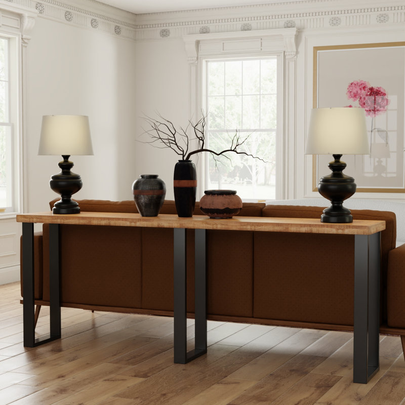 17 Stories Glendive 90" Mango Solid Wood Console Table & Reviews | Wayfair