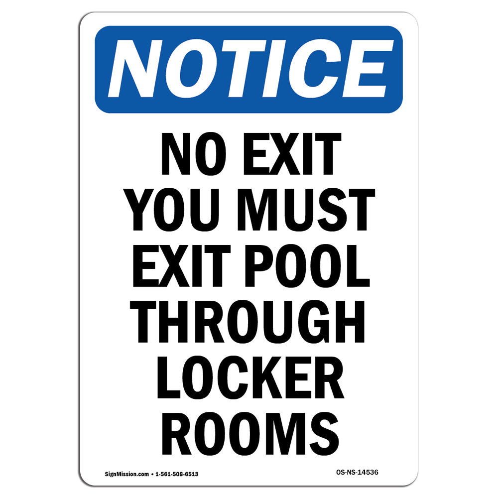 SignMission No Exit You Must Exit Pool Through Sign | Wayfair