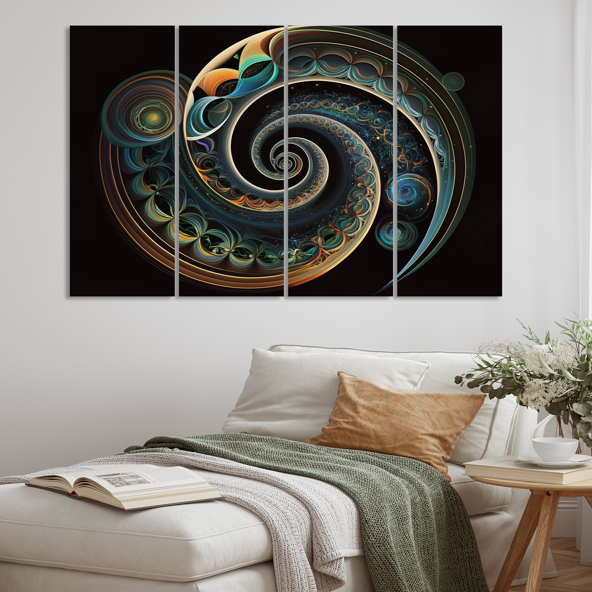 Wrought Studio™ Fractal Universe In Retro Gold And Teal III On Canvas 4 ...
