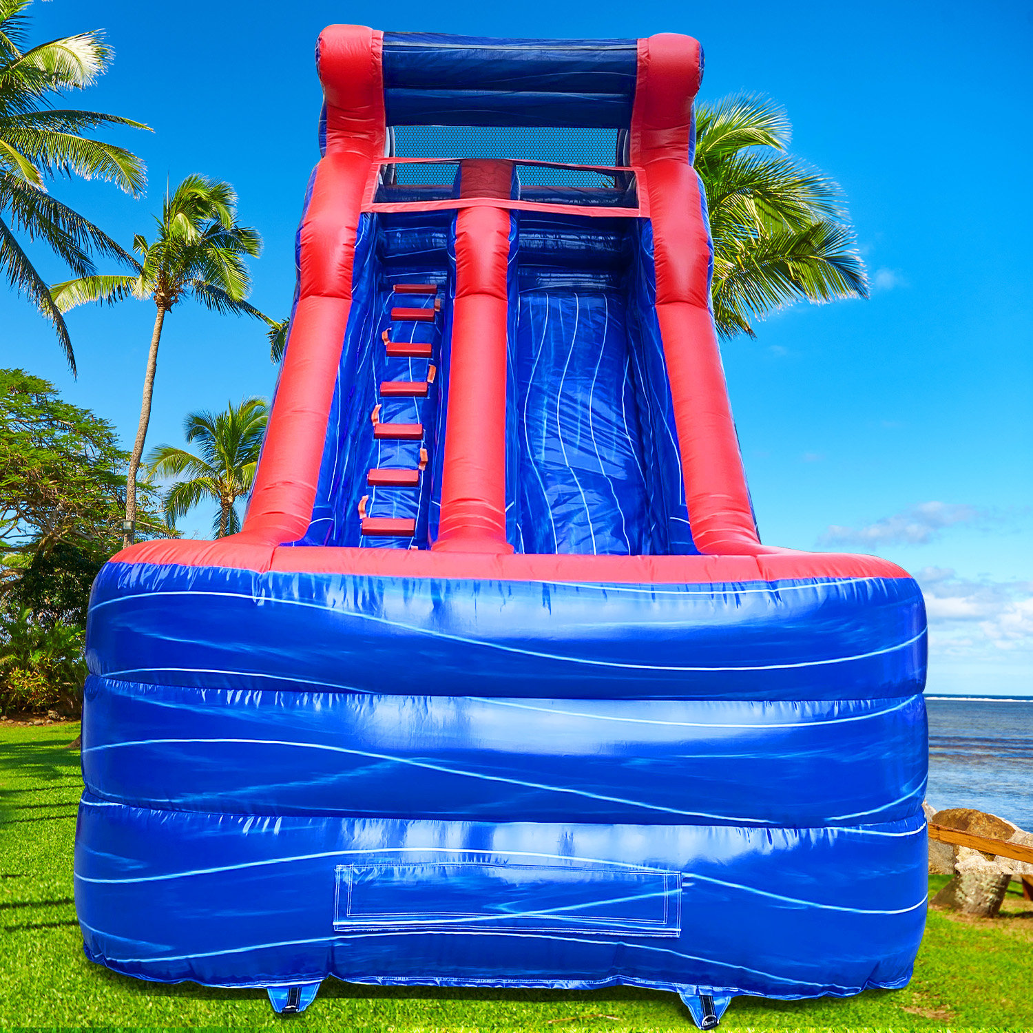 GOOSH 16' x 26' Red Concise Commercial Grade Water Slide with Splash ...
