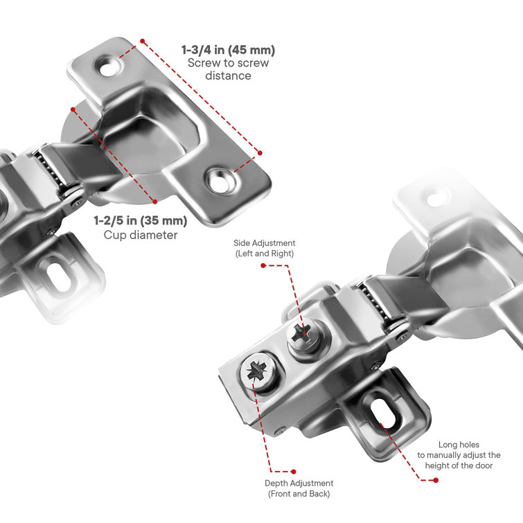 Berta 3/8 Overlay 105 Degree Soft Close Face Frame Concealed Hinge ...