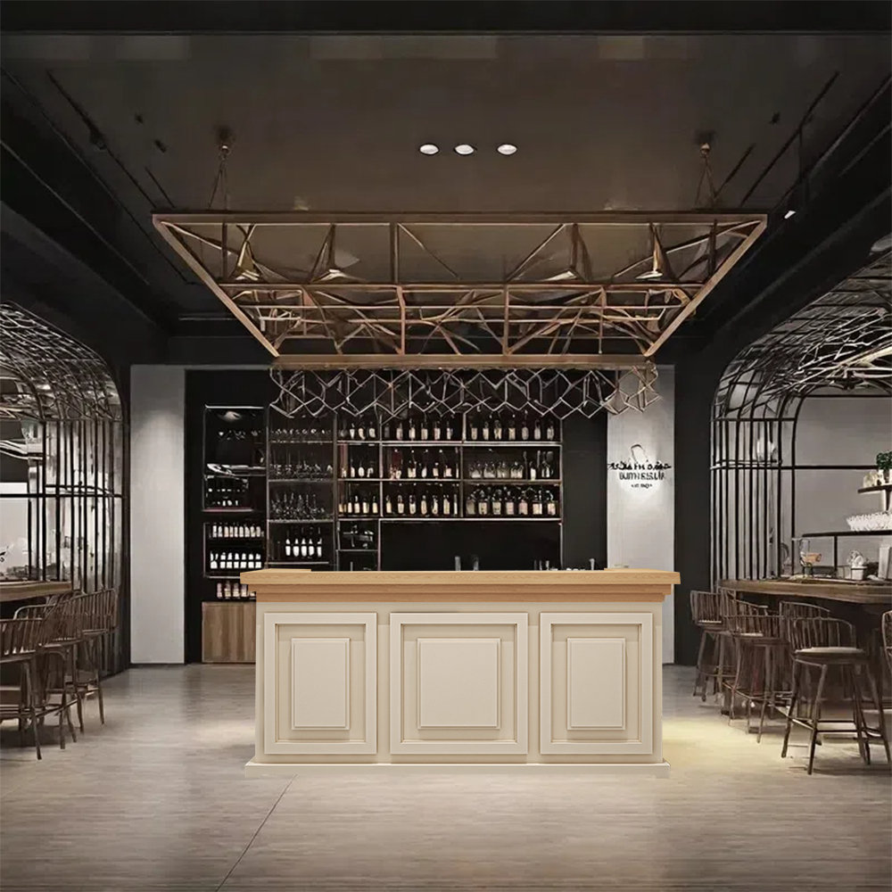 Red Barrel Studio® Retro Huron Bar Counter with Storage and Serving ...