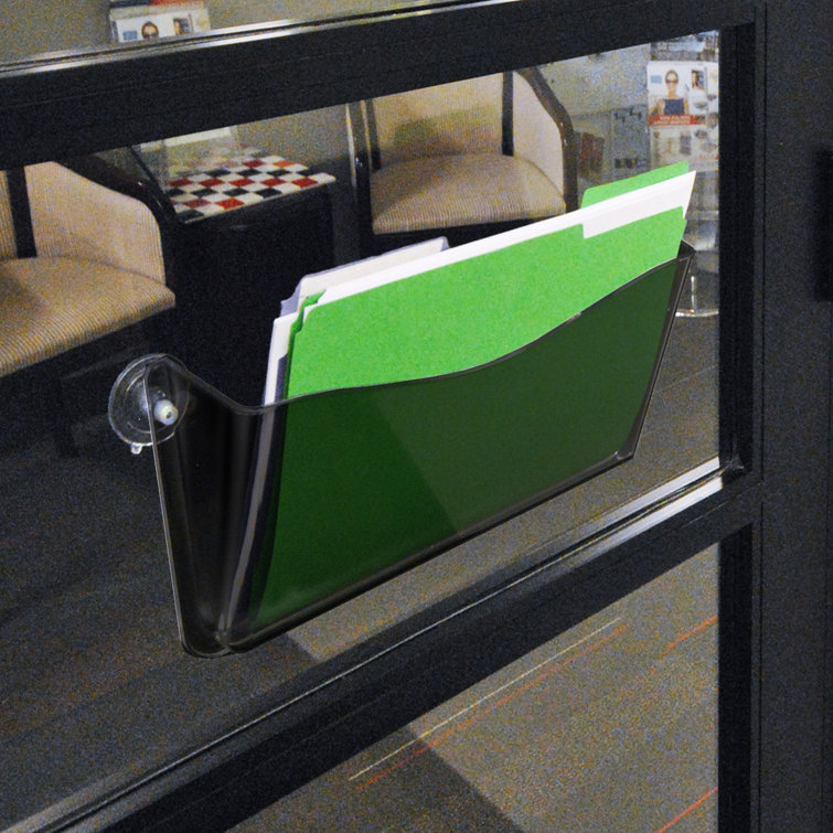 Azar Displays Porte-documents mural en plastique de couleur gris foncé ...