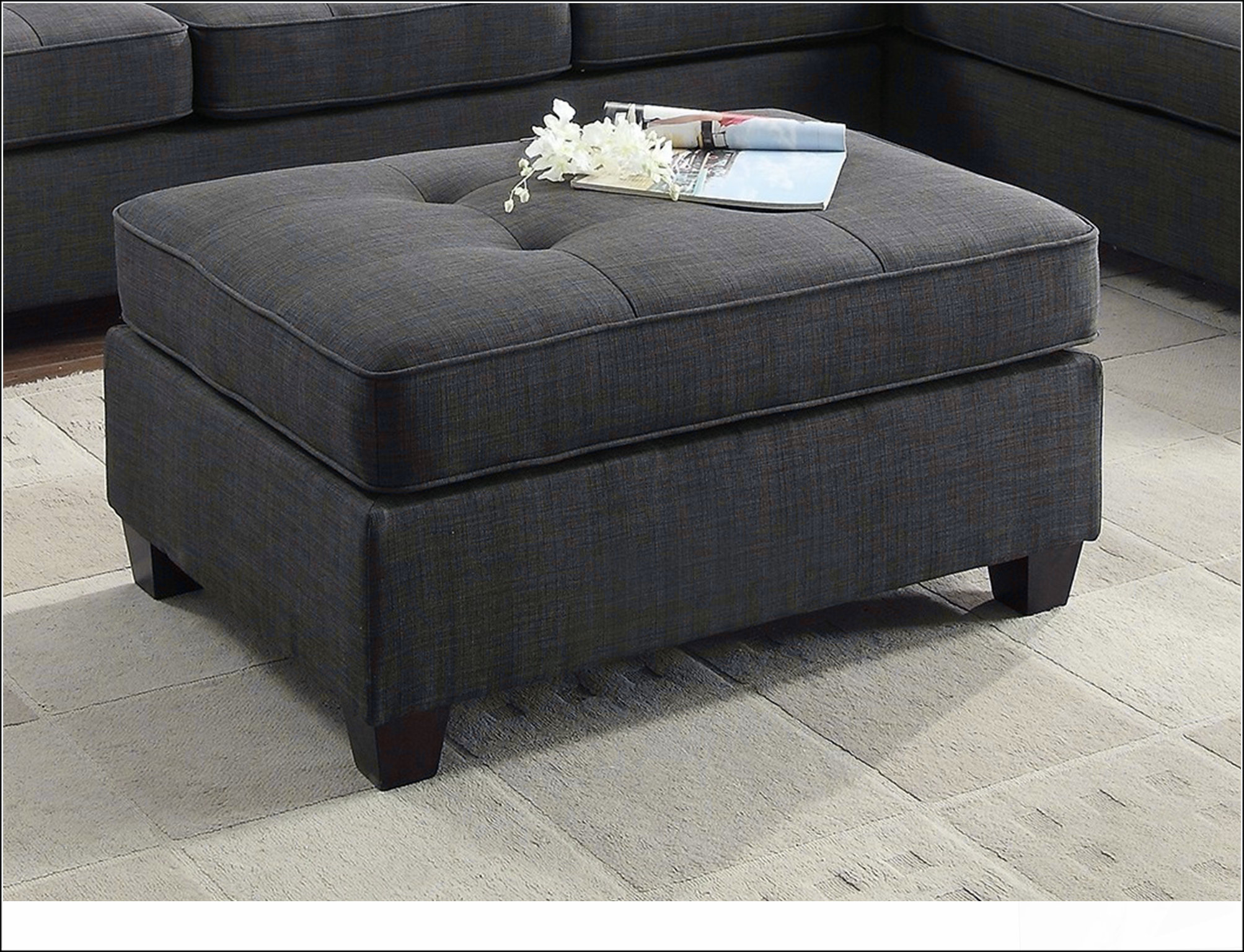 Ebern Designs Cocktail Ottoman Dorris Fabric W Tufted Seats Ottomans ...