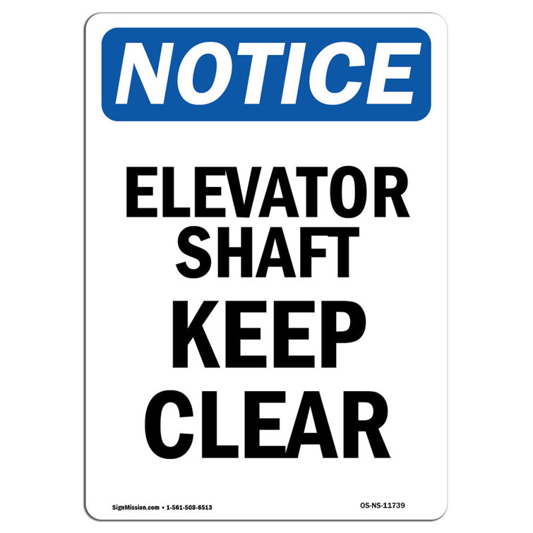 SignMission Elevator Shaft Keep Clear Sign | Wayfair
